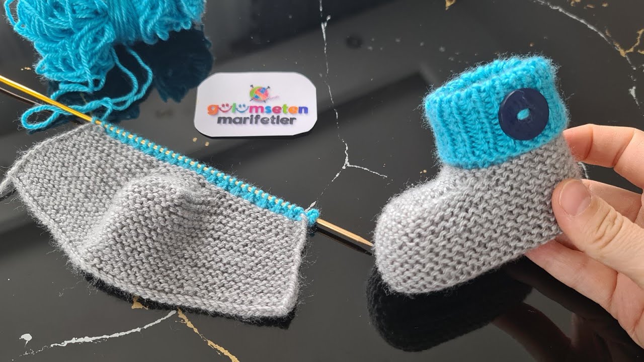 Botitas de bebe a dos agujas - Proyectos en Casa